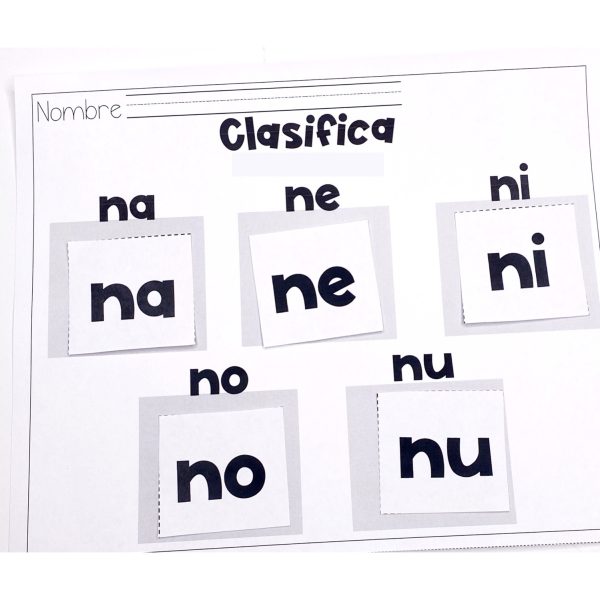 Letra n Sílabas con na ne ni no nu Hojas de trabajo y actividades en español - Jorja's Dual ...
