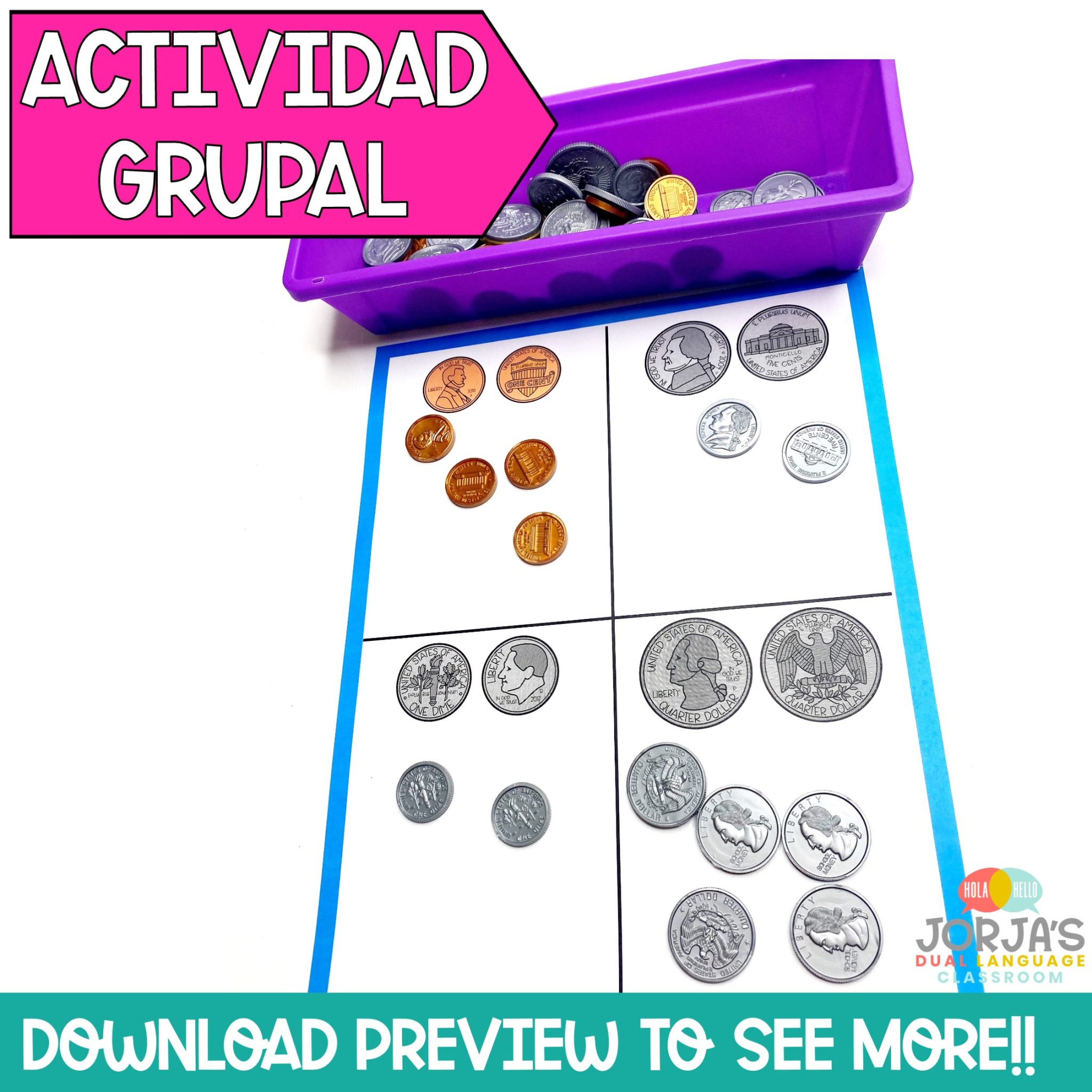 Las monedas Money and Coins Unit in Spanish - Jorja's Dual Language ...