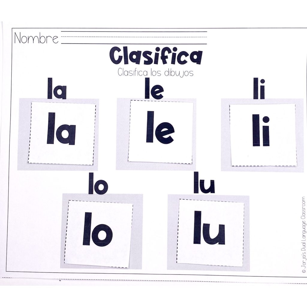 Letra l Sílabas con la le li lo lu hojas de trabajo y actividades ...