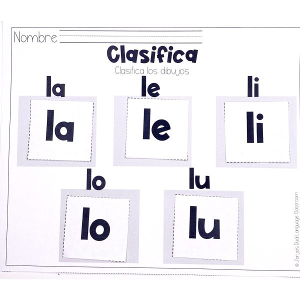 Letra l Sílabas con la le li lo lu hojas de trabajo y actividades ...
