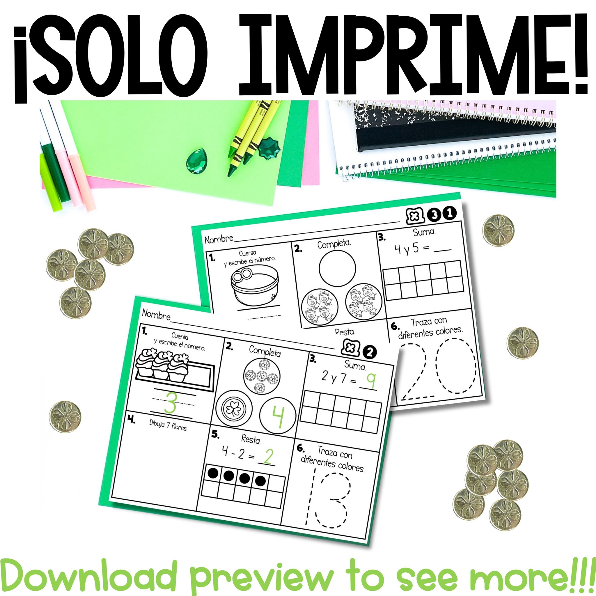 Repaso diario kínder español Kinder Spanish Spiral Review MARZO - Jorja ...