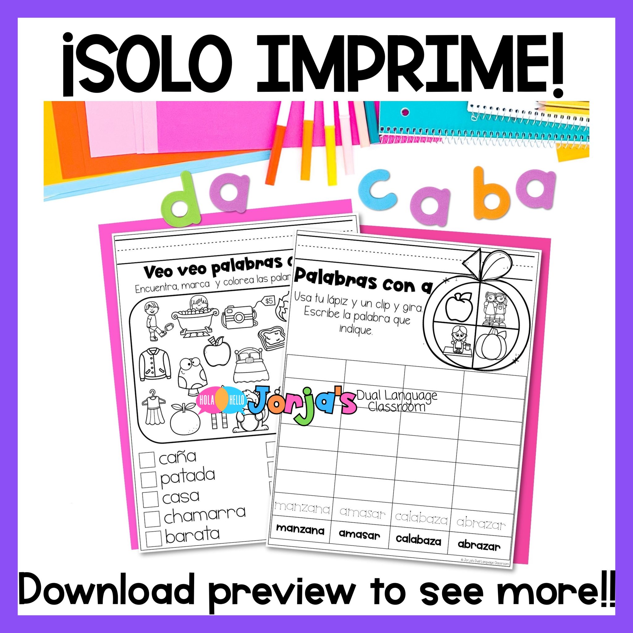 Sílabas con A Actividades Hojas de trabajo y Centros - Sílabas ...