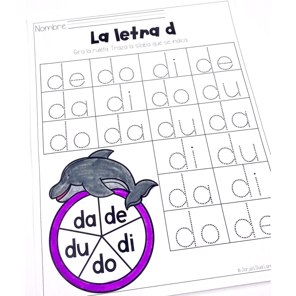 Letra d Sílabas con da de di do du Hojas de trabajo y actividades ...