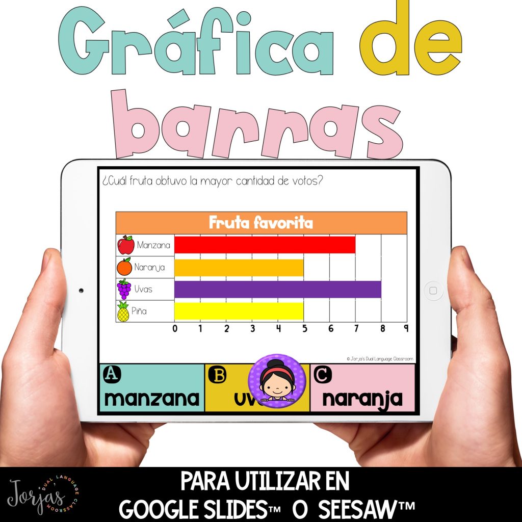 Gráfica de barras DIGITAL Actividades de gráficas Bar Graphs in Spanish ...