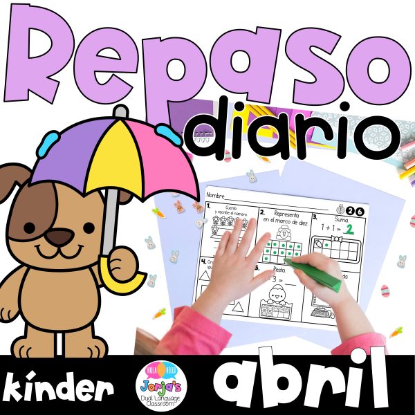 Repaso diario de matemáticas kinder abril Kindergarten Math in Spanish ...