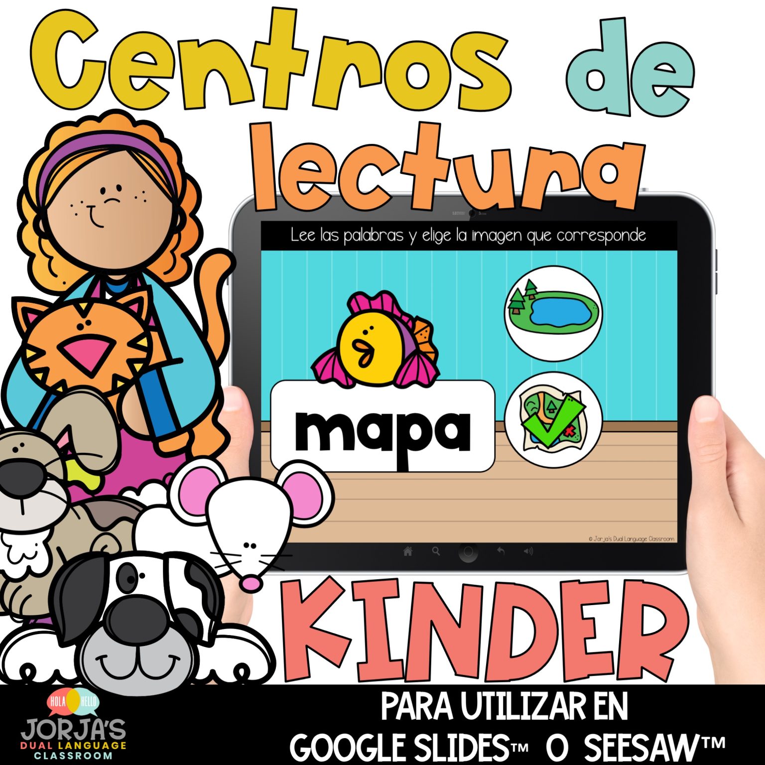 Centros de lectura para kinder DIGITAL Mascotas Google Slides y Seesaw ...