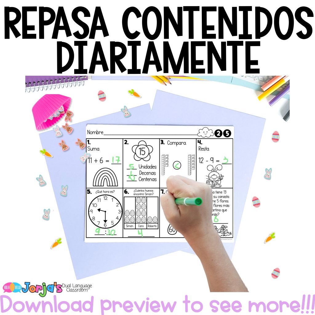 Repaso diario de matemáticas primer grado abril 1st grade math in ...