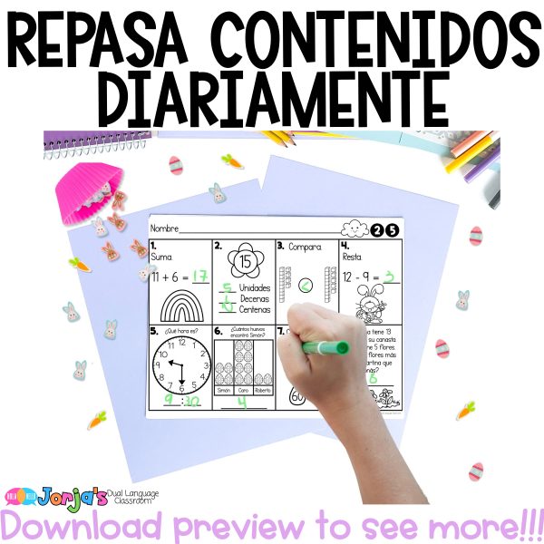 Repaso diario de matemáticas primer grado abril 1st grade math in ...