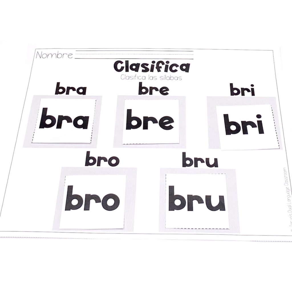 Sílabas trabadas BR Hojas de trabajo y actividades con bra bre bri bro ...
