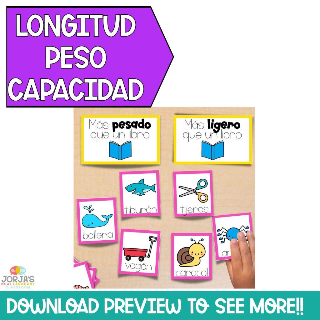 Medición Actividades Measurement in Spanish Activities and Worksheets ...