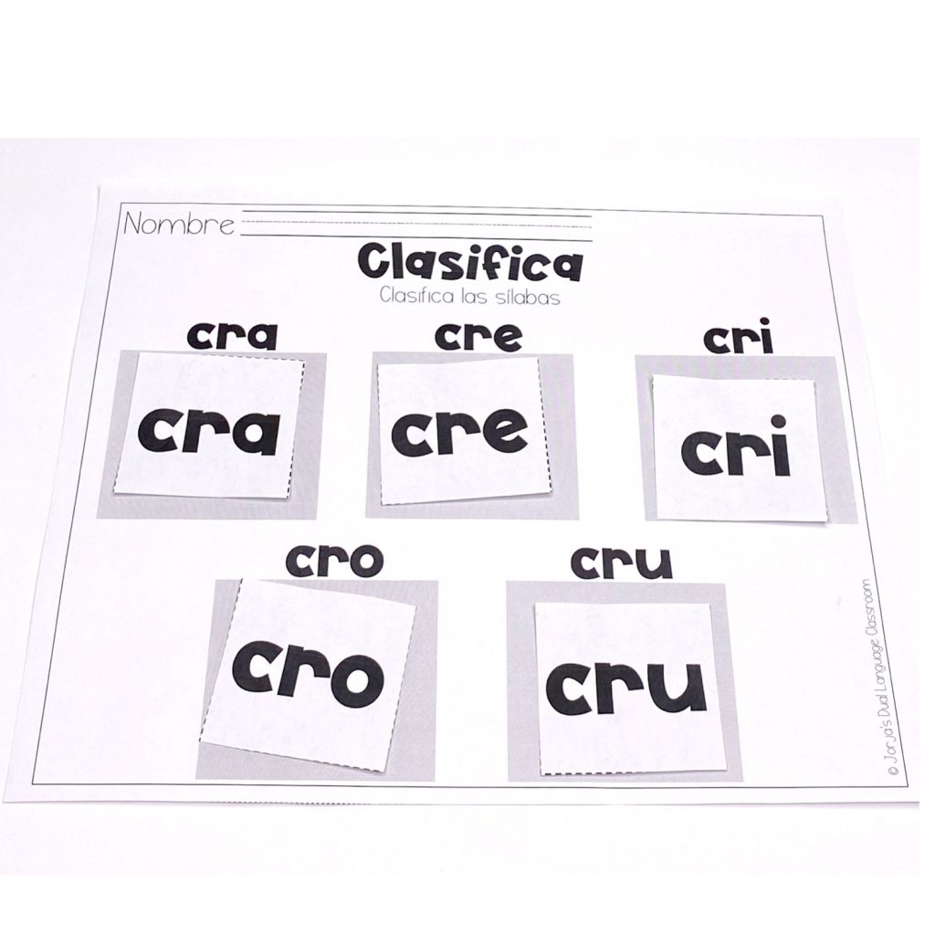 Sílabas trabadas CR cra cre cri cro cru Hojas de trabajo y actividades ...