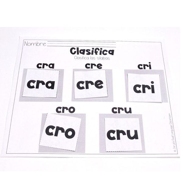 Sílabas trabadas CR cra cre cri cro cru Hojas de trabajo y actividades ...