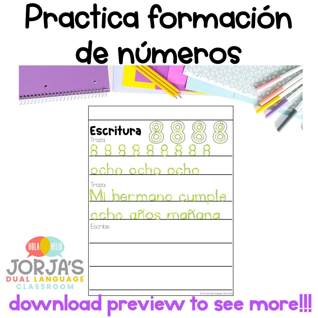 Práctica de escritura español Hojas de trabajo Handwriting practice in ...