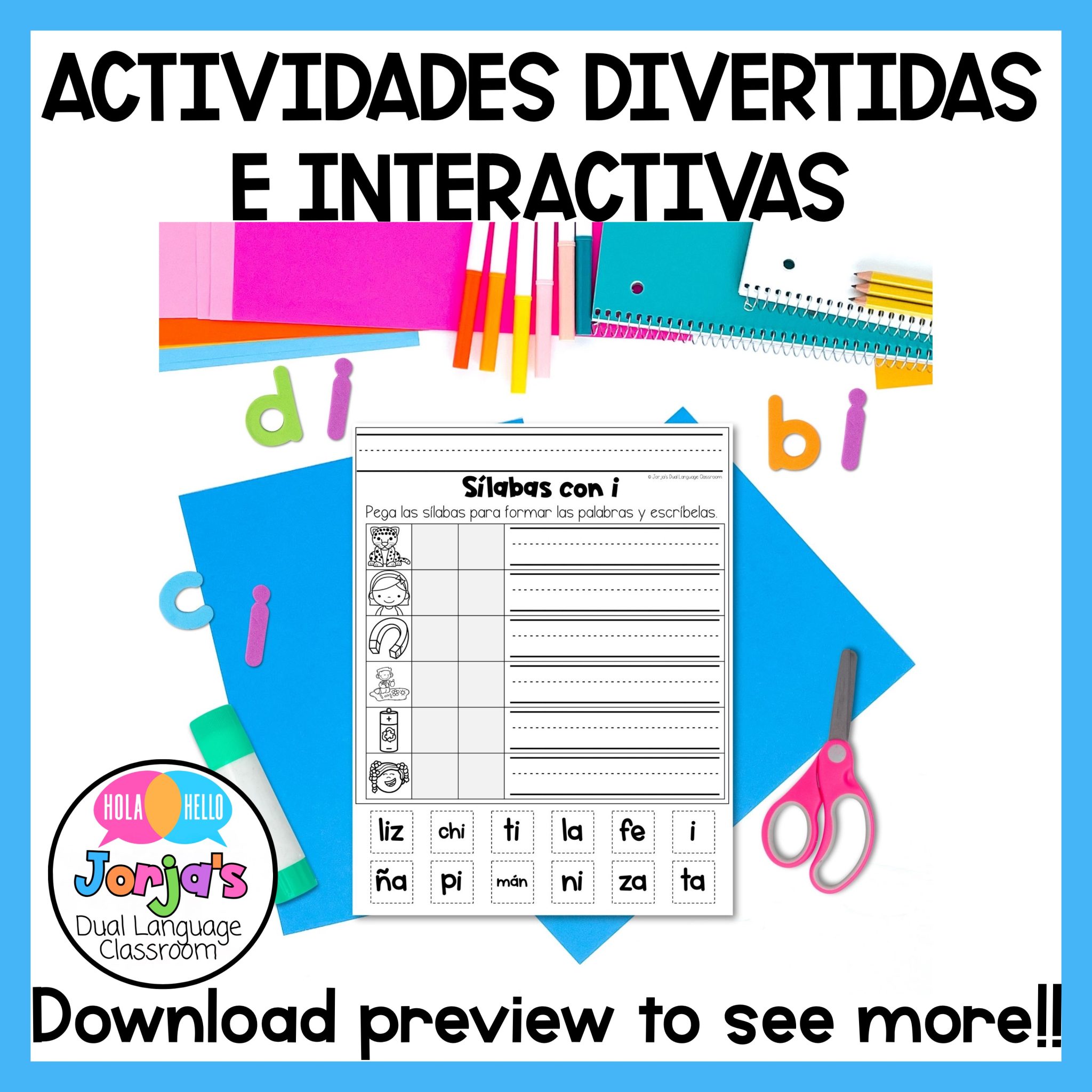 Sílabas con I en español Actividades de lectura y escritura Centros y ...