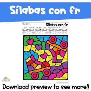 Sílabas trabadas con FR Consonant Blends in Spanish Printable Spanish ...