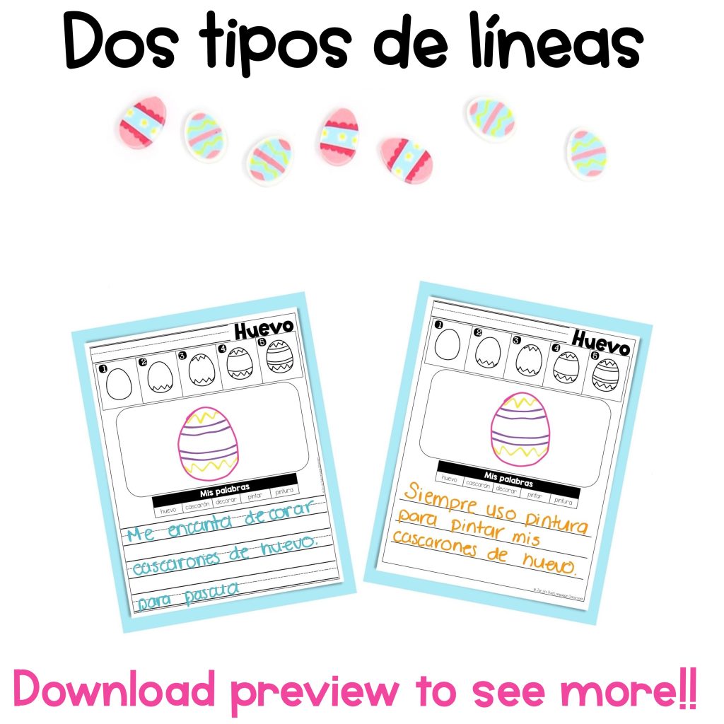 Escritura Pascua Writing in Spanish Directed Drawing Dibuja y Escribe ...