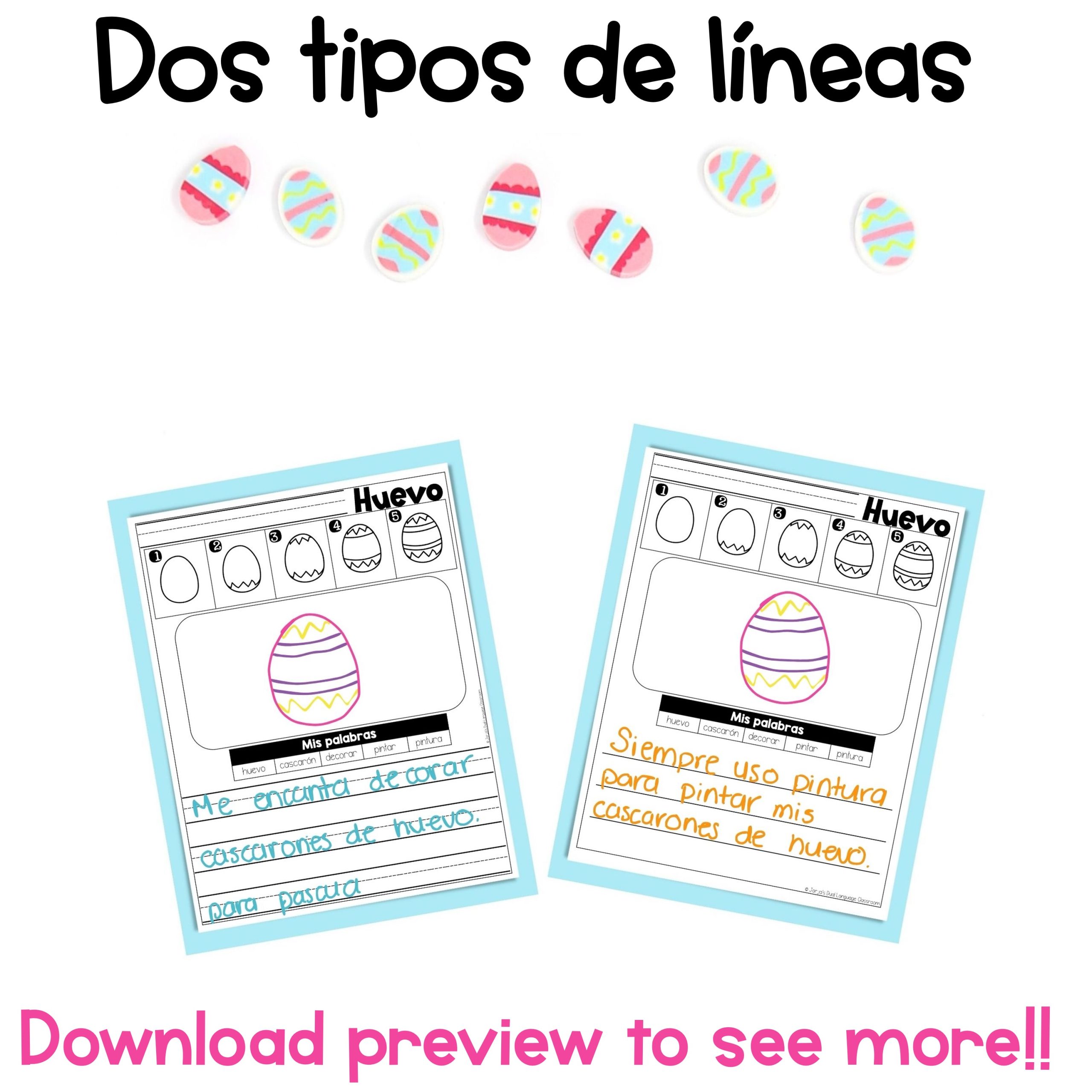 Escritura Pascua Writing in Spanish Directed Drawing Dibuja y Escribe ...