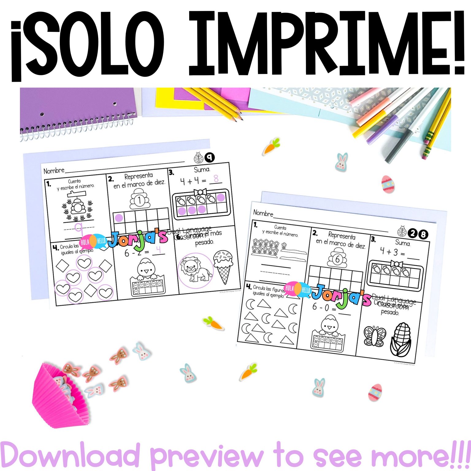 Repaso diario de matemáticas kinder abril Kindergarten Math in Spanish ...