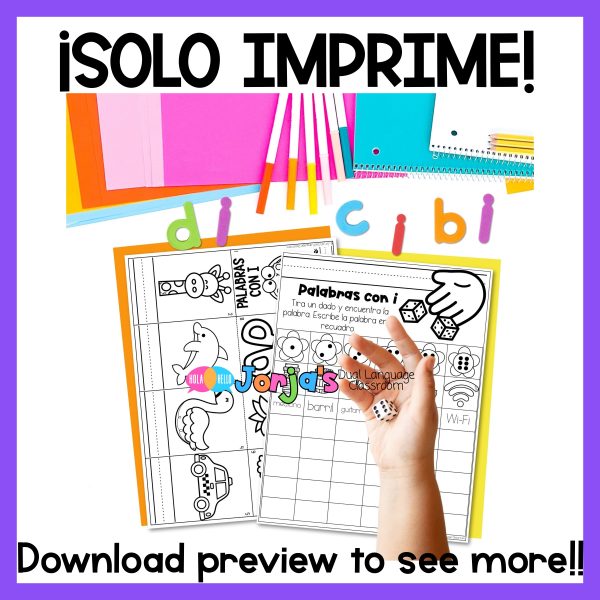 Sílabas con I en español Actividades de lectura y escritura Centros y ...