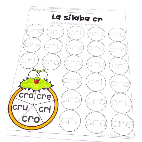 Sílabas trabadas CR cra cre cri cro cru Hojas de trabajo y actividades ...