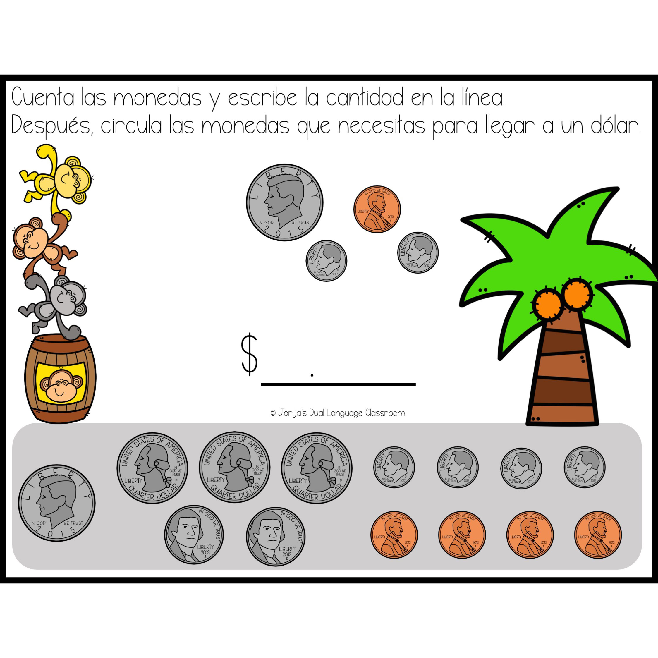 Formar un dólar Actividades digitales en español para Google Slides y ...