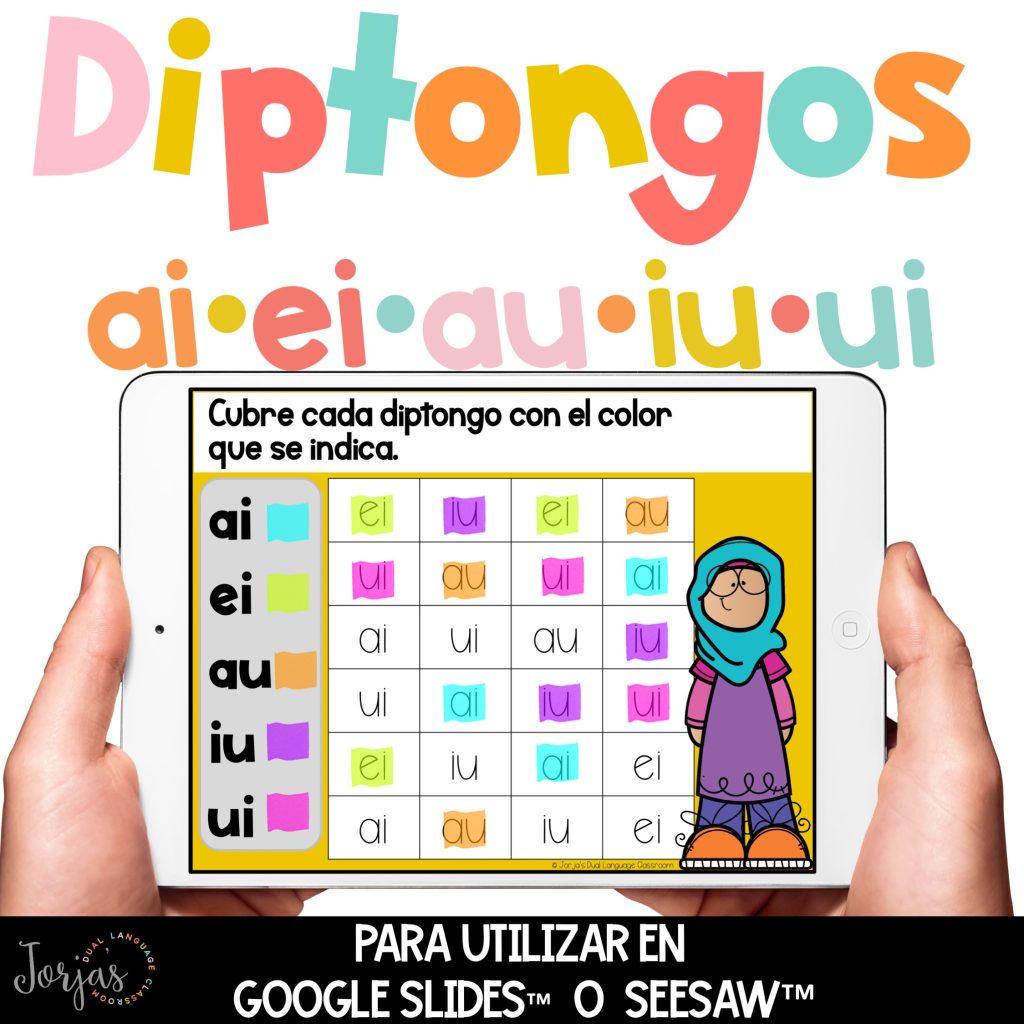 Actividades Digitales para Diptongos Diphthongs in Spanish - Jorja's ...