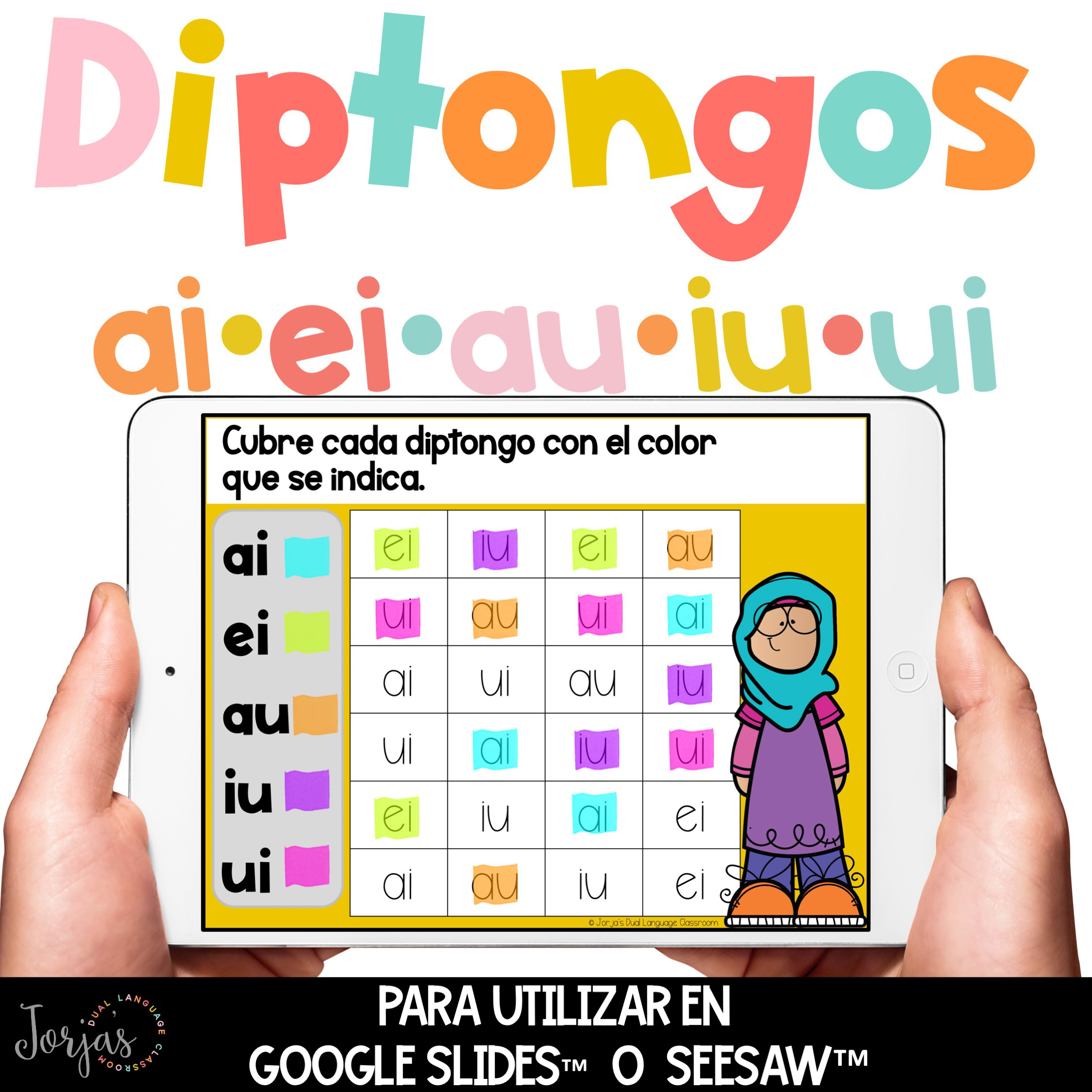 Actividades Digitales para Diptongos Diphthongs in Spanish - Jorja's ...