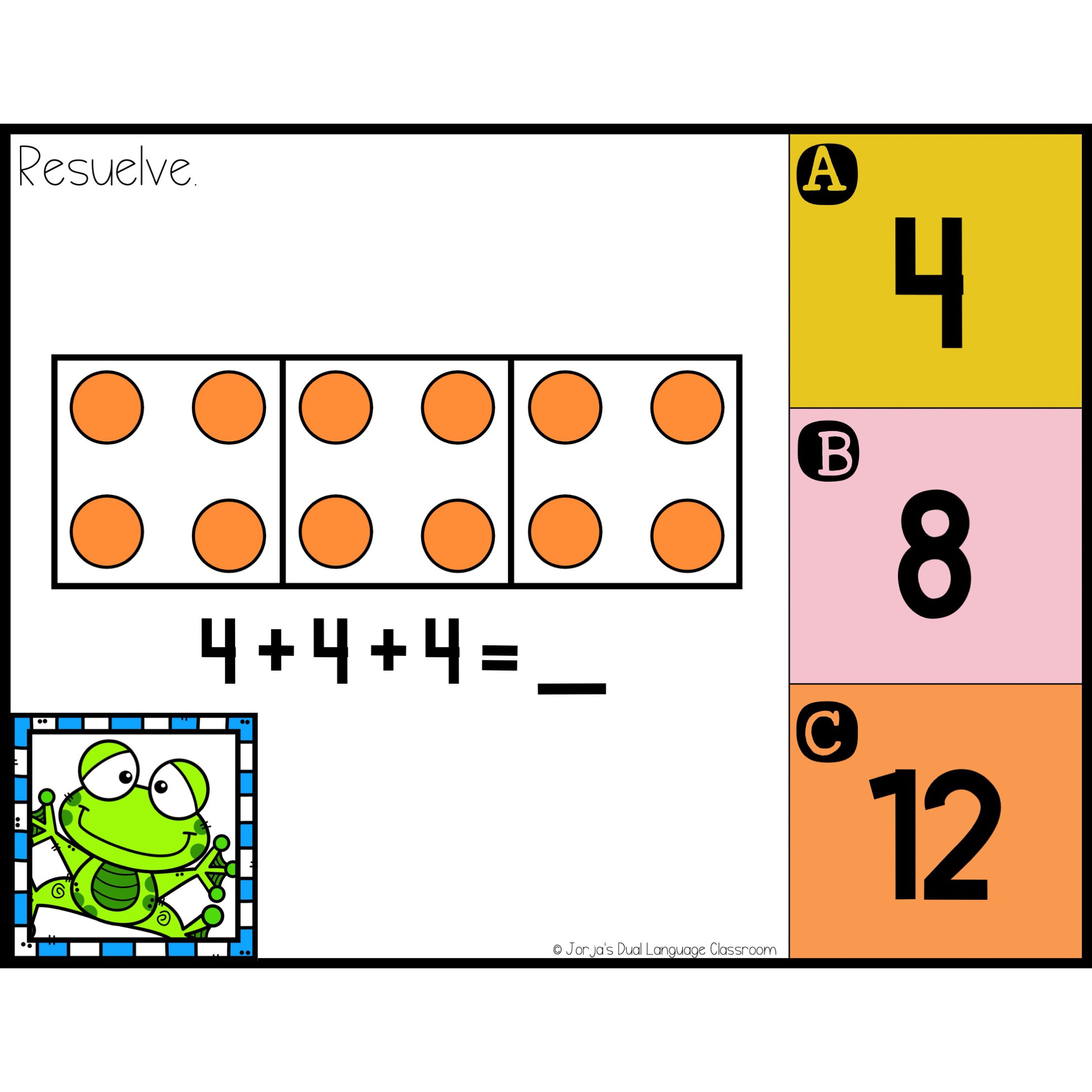 Suma repetida DIGITAL Repeated Addition in Spanish Seesaw and Google ...