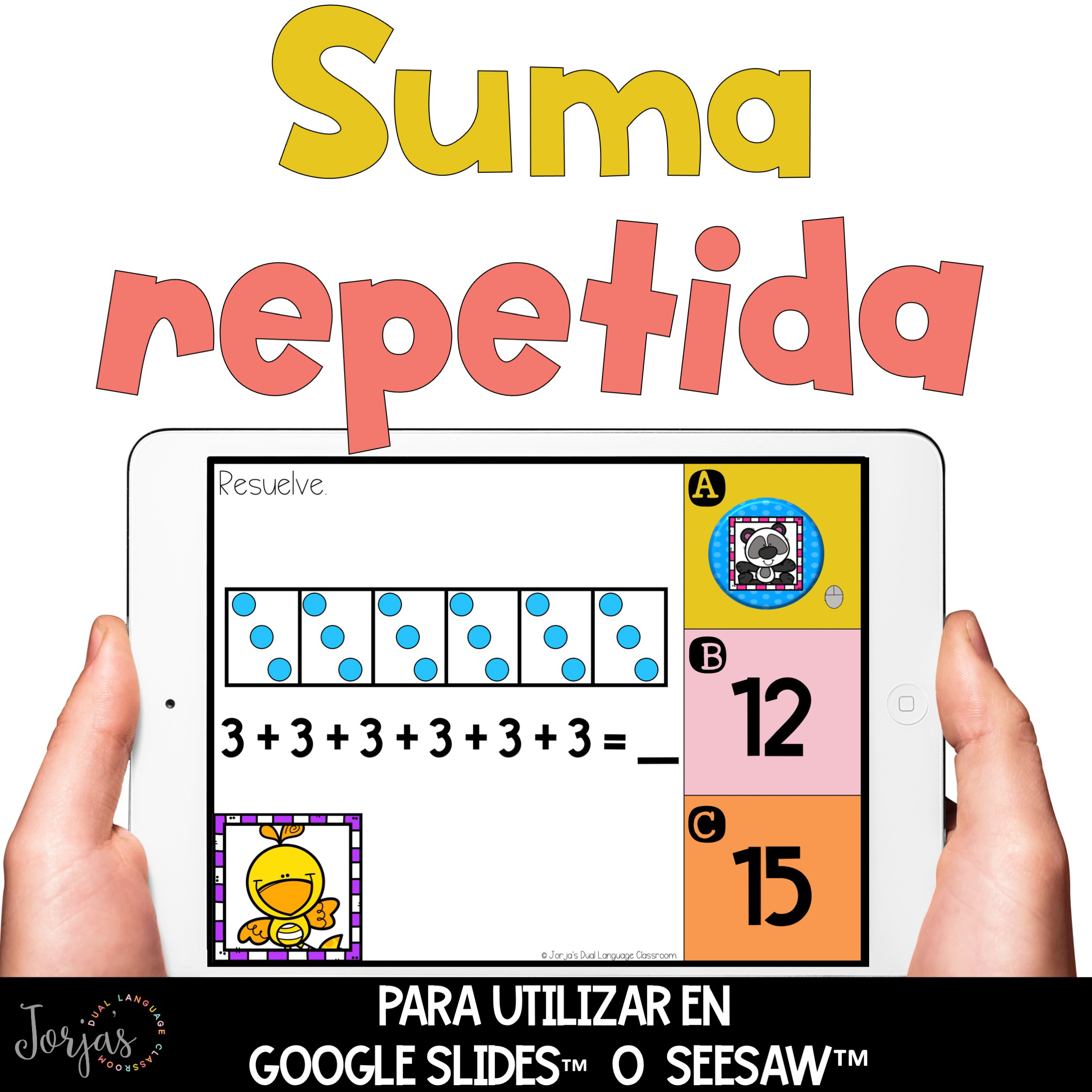 Suma repetida DIGITAL Repeated Addition in Spanish Seesaw and Google ...