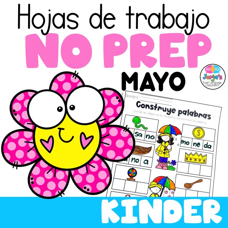 Hojas de trabajo KINDER No Prep Mayo Lectura Matemáticas Escritura in ...