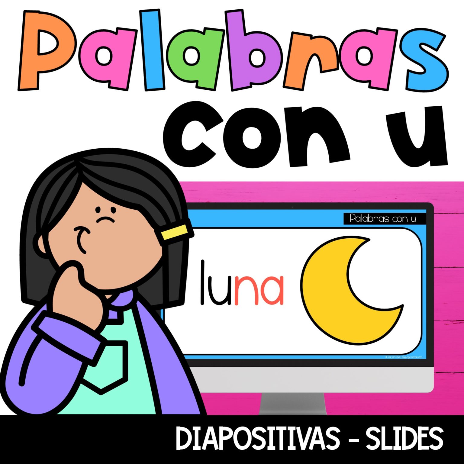 Diapositivas con Palabras con U en español Lectura para niños - Jorja's ...