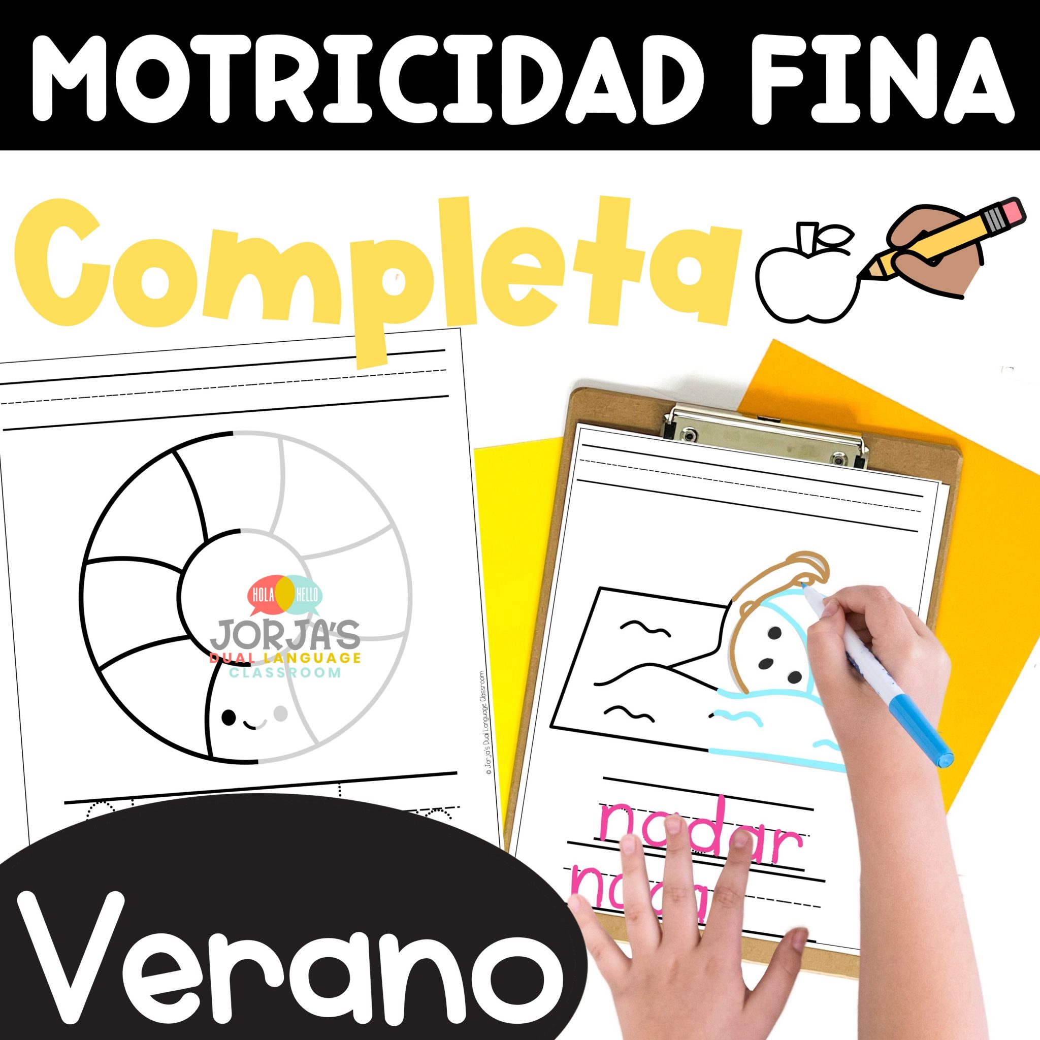 Motricidad fina Completa la figura Actividades de Verano en español ...