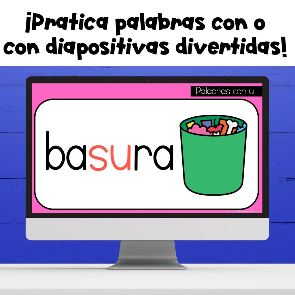 Diapositivas con Palabras con U en español Lectura para niños - Jorja's Dual Language Classroom