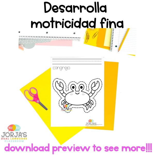Motricidad fina Práctica de tijeras Scissors practice Summer in Spanish ...