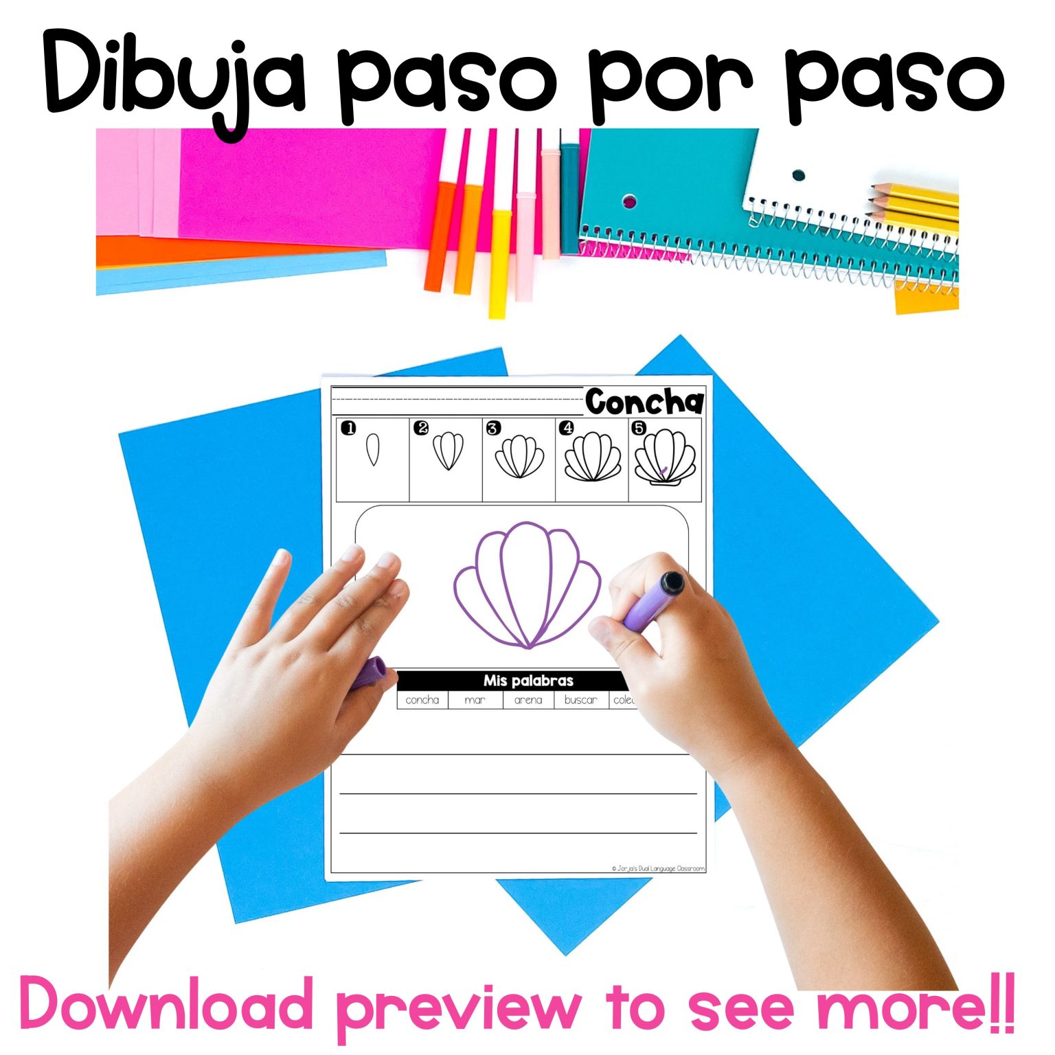 Escritura Verano Writing in Spanish Directed Drawing in Spanish Dibujo ...