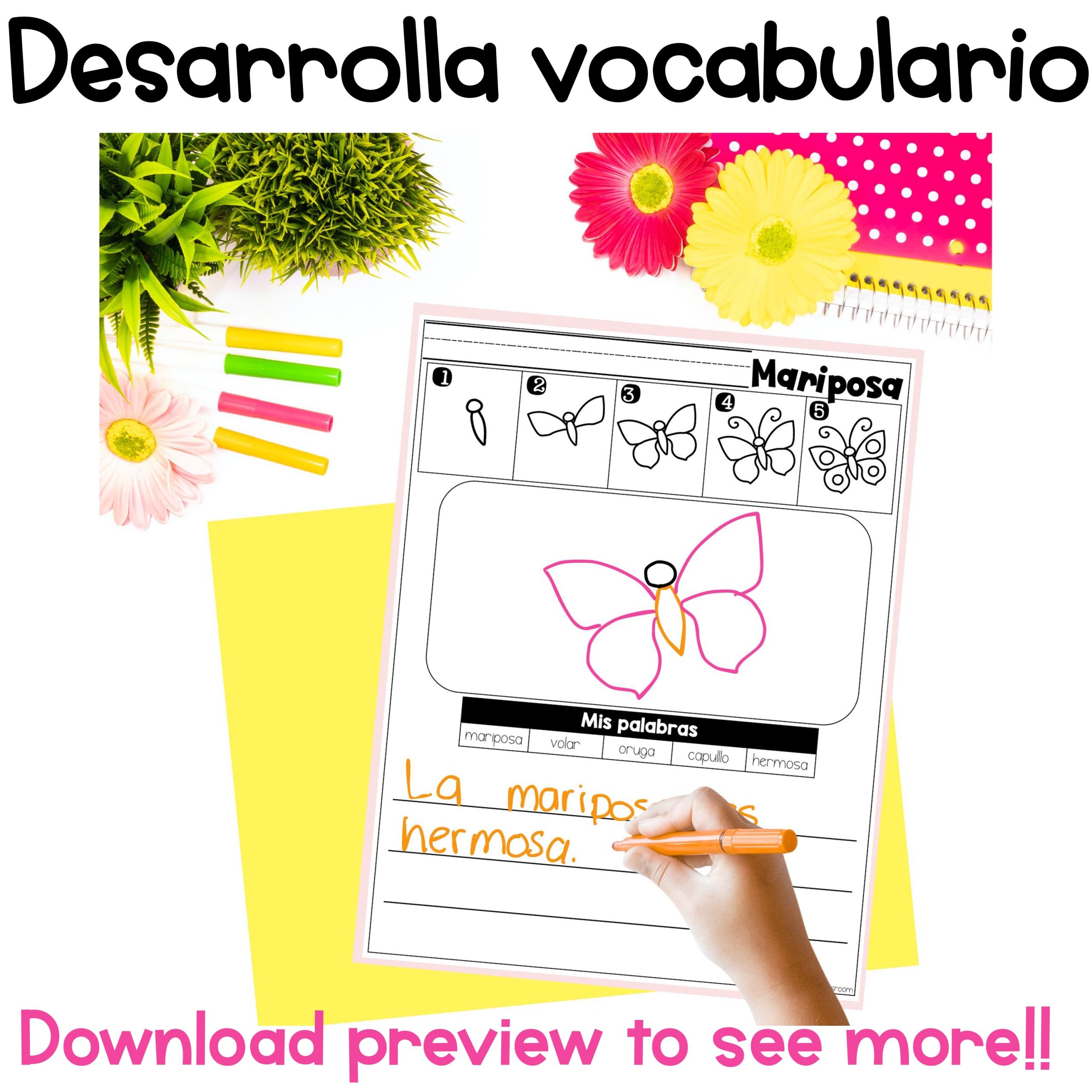 Escritura Primavera Writing in Spanish Directed Drawing Dibujo Dirigido ...