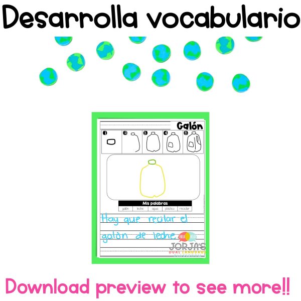 Escritura Día del Planeta Writing in Spanish Actividad Directed Drawing ...