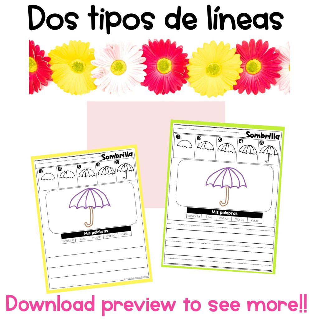 Escritura Primavera Writing in Spanish Directed Drawing Dibujo Dirigido ...