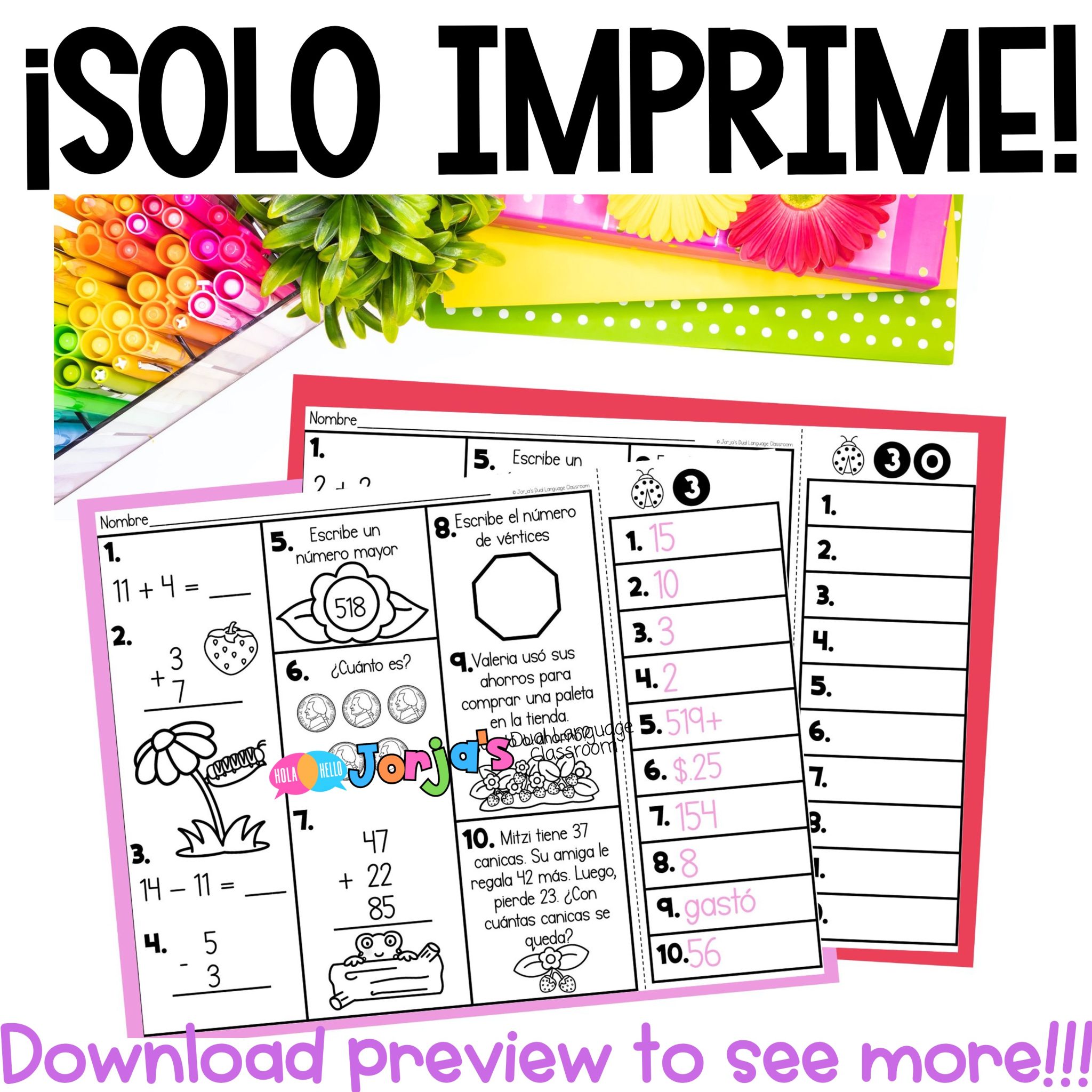 Repaso Diario 2do Mayo en español Actividades matemáticas diarias para ...