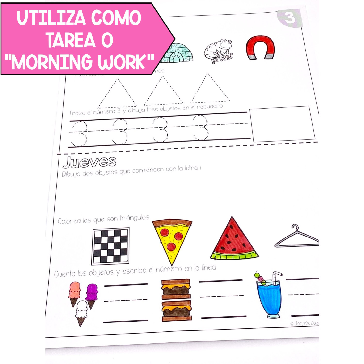 Tarea Kinder Homework Spanish for Kindergarten Morning Work - Jorja's ...