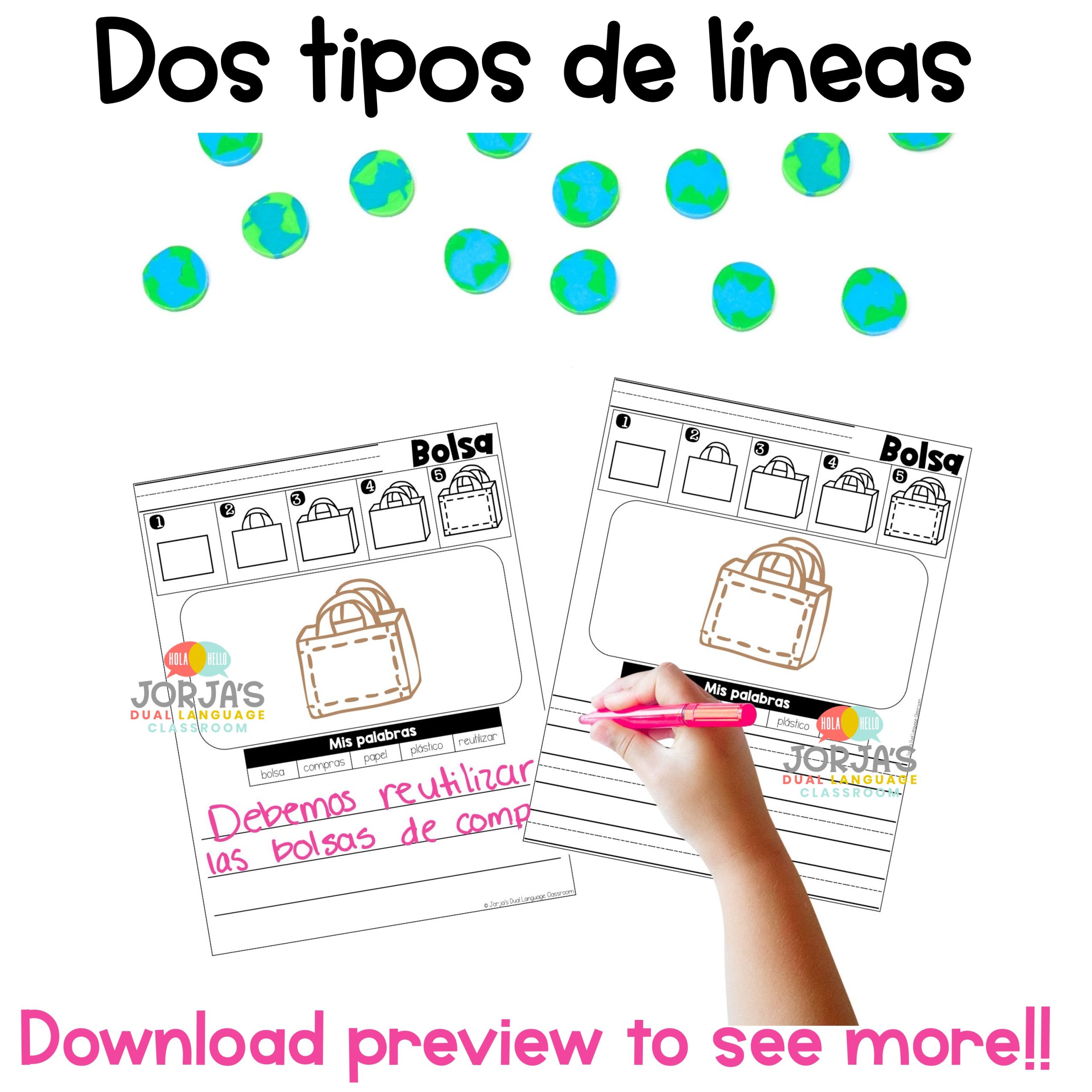 Escritura Día del Planeta Writing in Spanish Actividad Directed Drawing ...