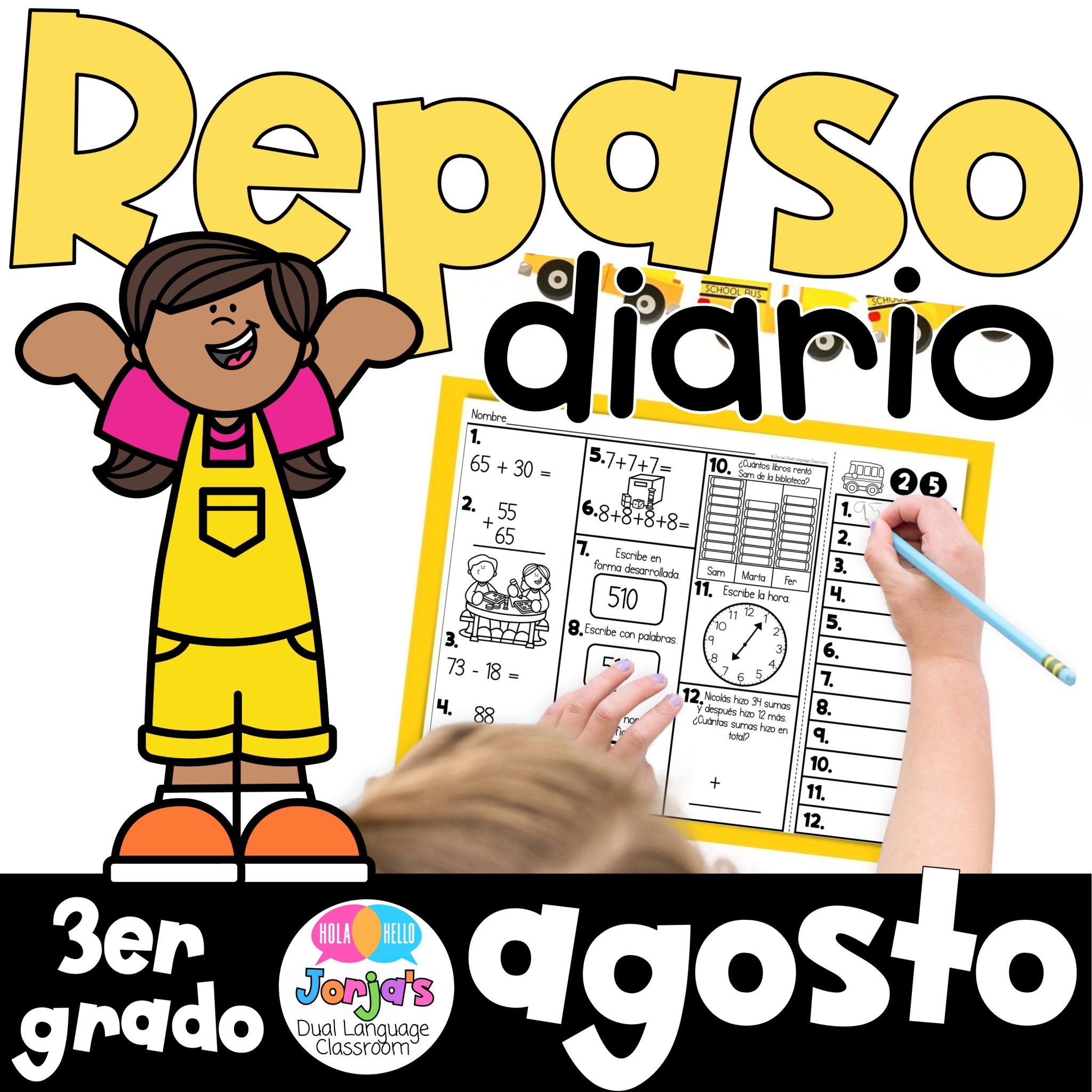 Repaso Diario Tercero Agosto en español Actividades matemáticas diarias ...