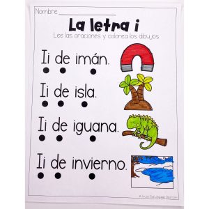 Letra i Hojas de trabajo las vocales en español Letter i in Spanish ...