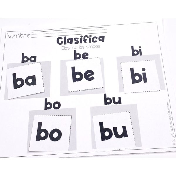 Letra b Sílabas con ba be bi bo bu Hojas de trabajo actividades Letter ...