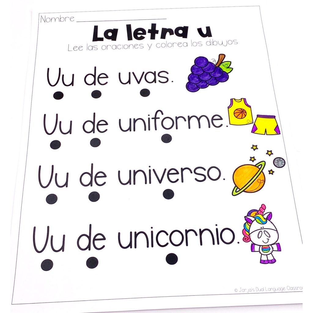 Letra u Letter U Spanish Las vocales en español Vowels in Spanish ...