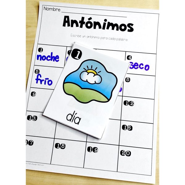 Actividades de Antónimos en español Antonyms in Spanish Activities ...