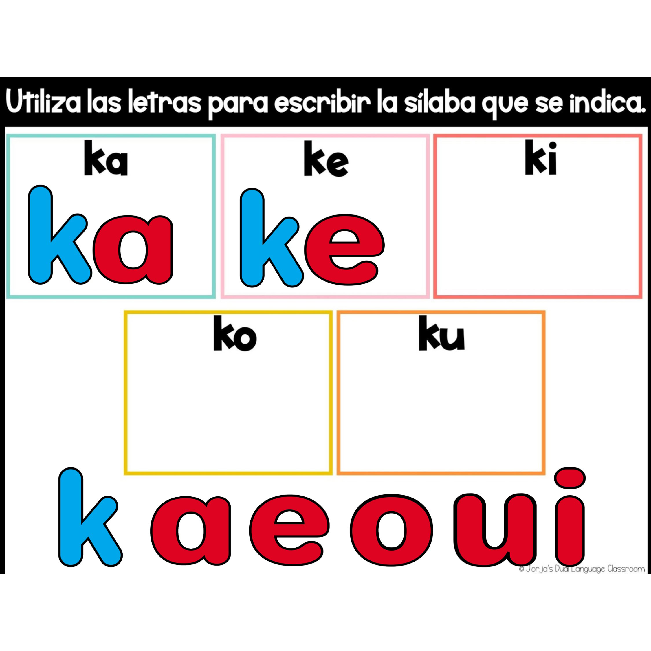 Letra K Digital Actividades Google Slides y Seesaw Letter K in Spanish ...