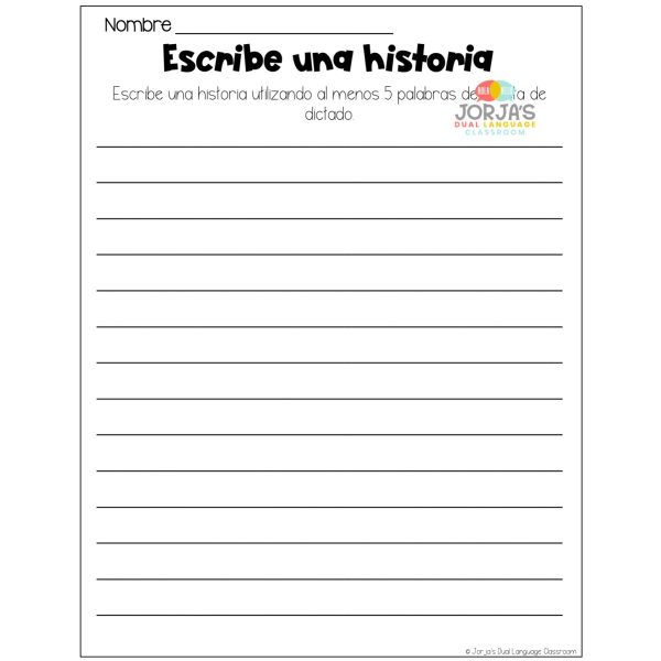 Ortografía Dictado Tercer Grado Spelling List in Spanish - Jorja's Dual ...