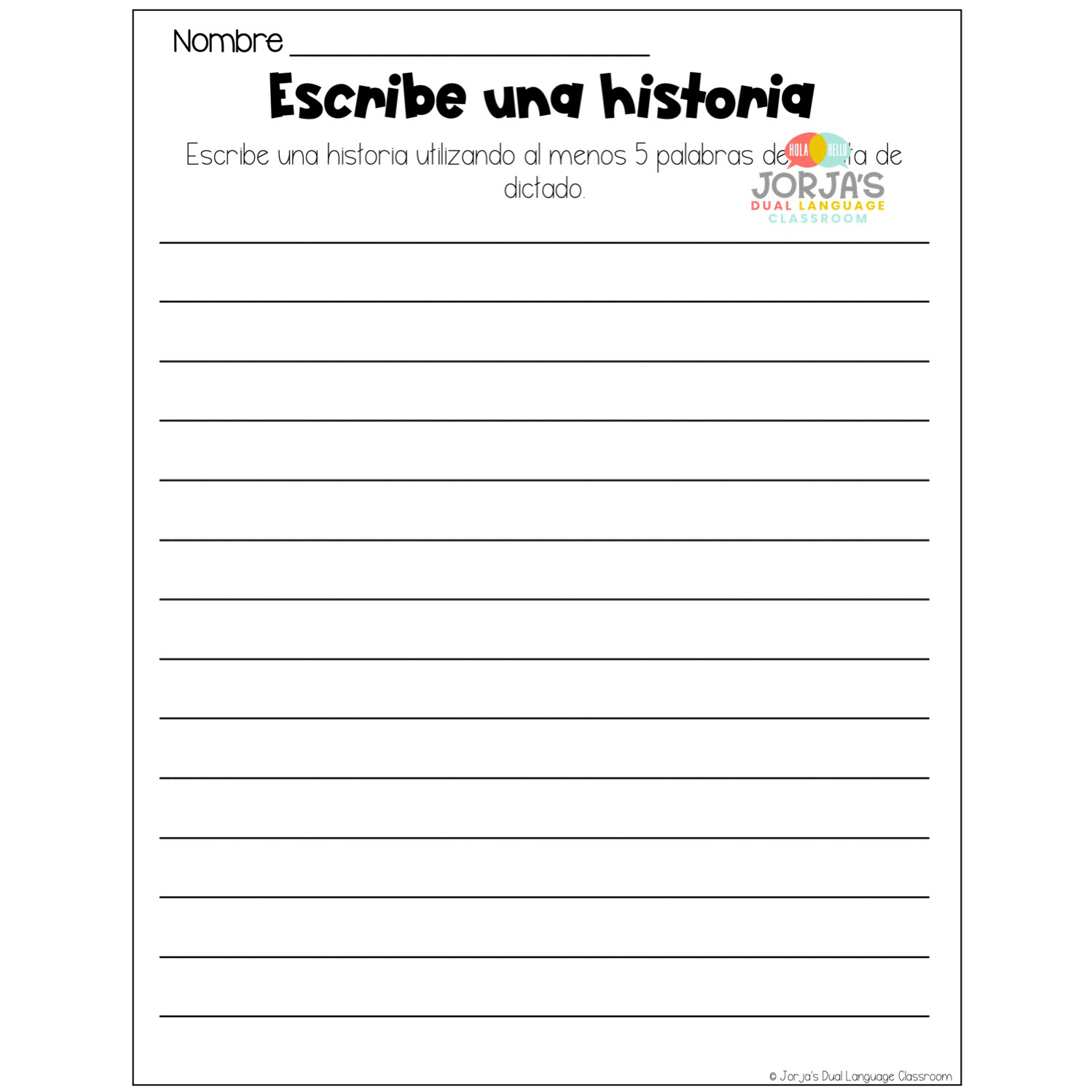 Ortografía Dictado Tercer Grado Spelling List in Spanish - Jorja's Dual ...