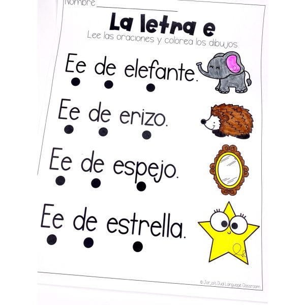 Letra E en español Actividades y hojas de trabajo Letter E in Spanish ...